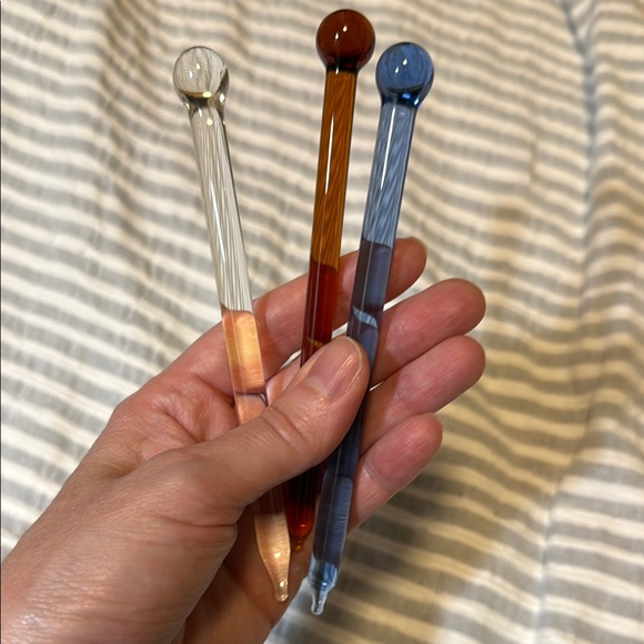 Accessories | Elegant Glass Hair Sticks Set Clear Amber And Blue | Poshmark